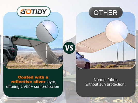 GOTIDY Car Awning Camping Tent, Retractable Support Rods